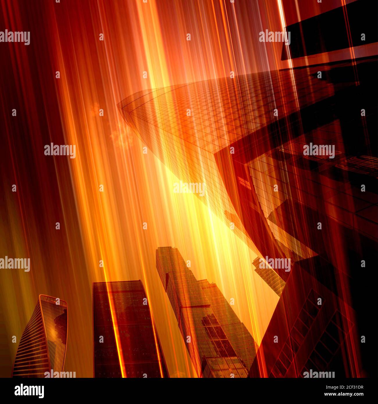 Low angle shot of modern skyscrapers - high-rise buildings in the ...