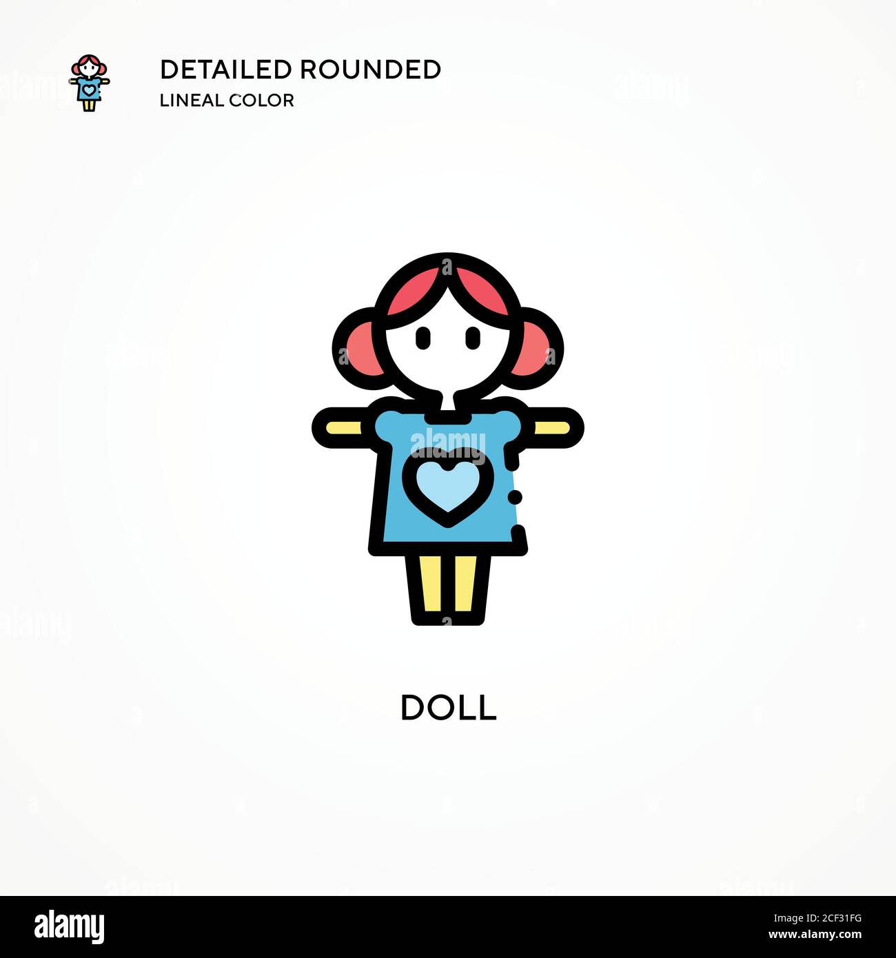 Doll vector icon. Modern vector illustration concepts. Easy to edit and ...