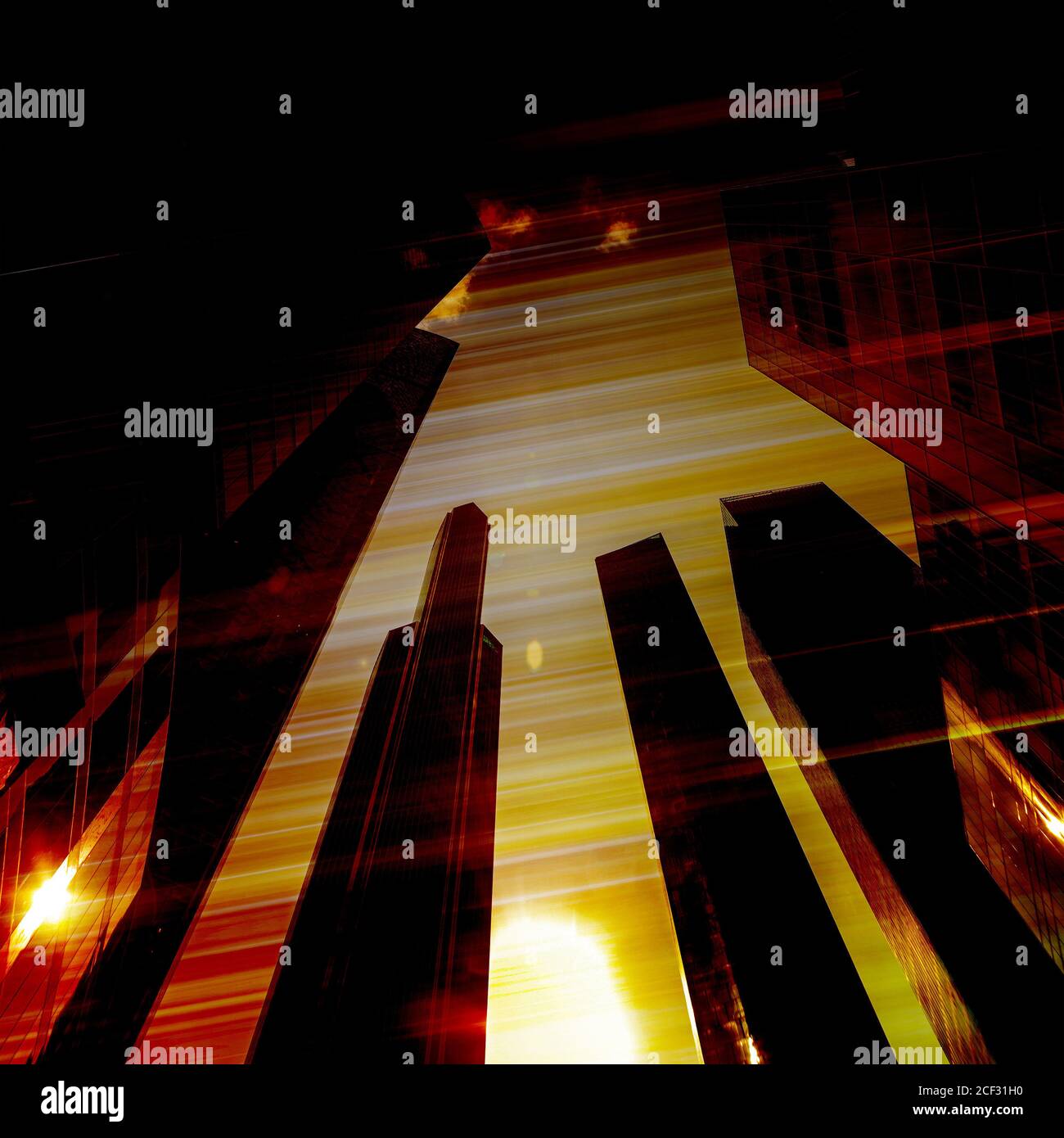 Low angle shot of modern skyscrapers - high-rise buildings in the ...