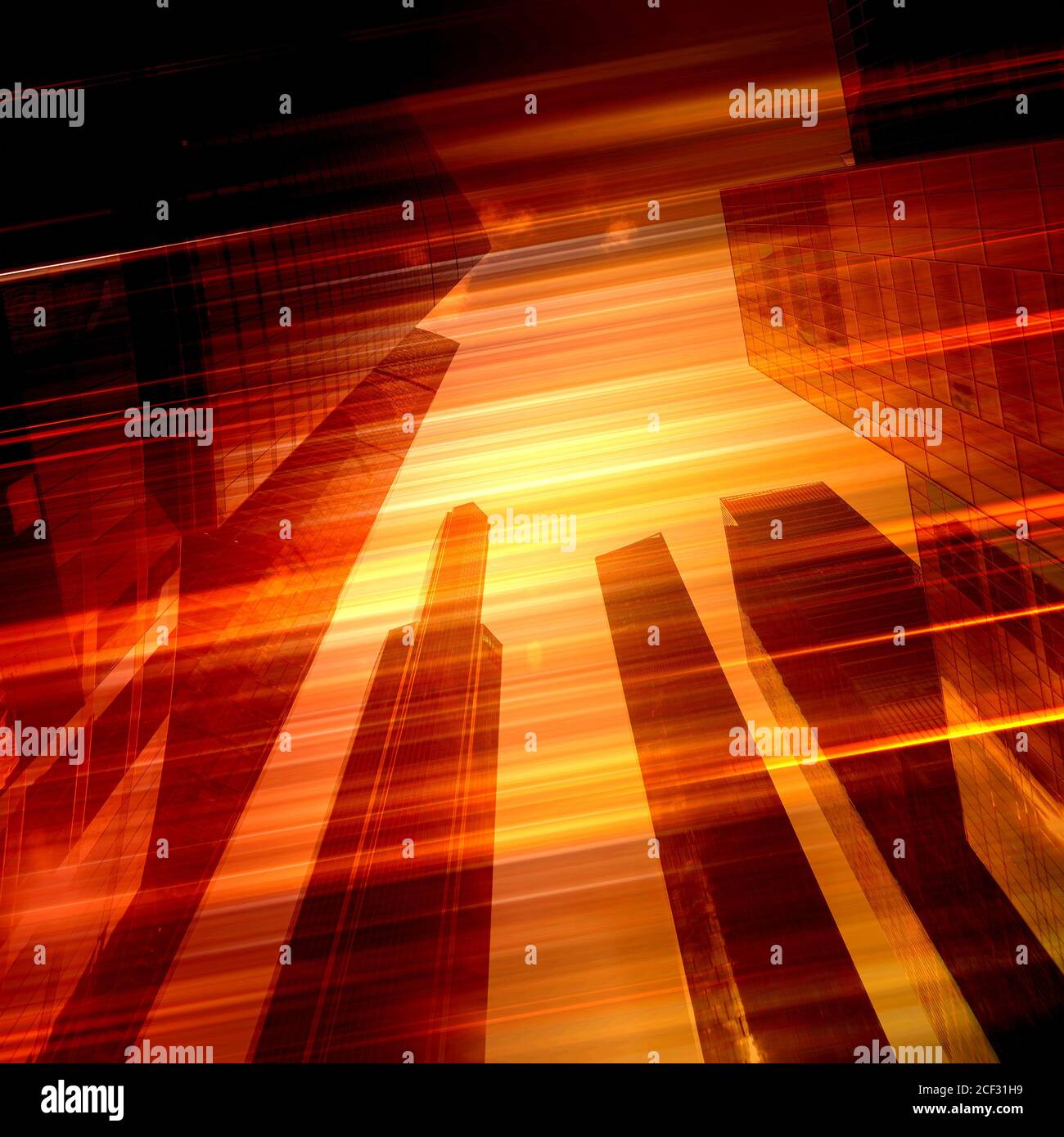 Low angle shot of modern skyscrapers - high-rise buildings in the ...