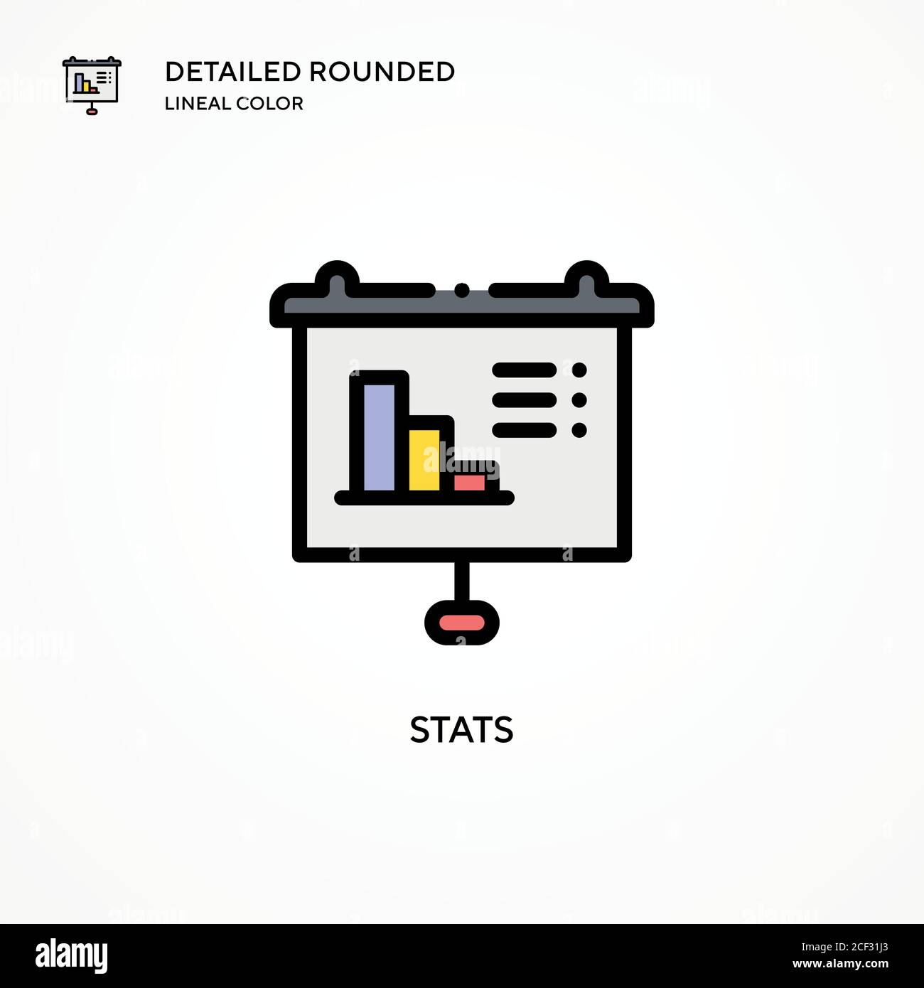 Stats vector icon. Modern vector illustration concepts. Easy to edit ...