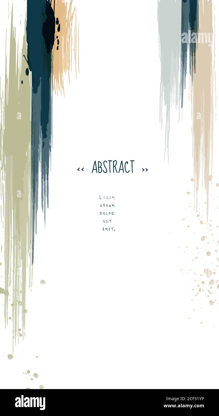 Abstract vertical background minimal design with earth tone watercolor ...