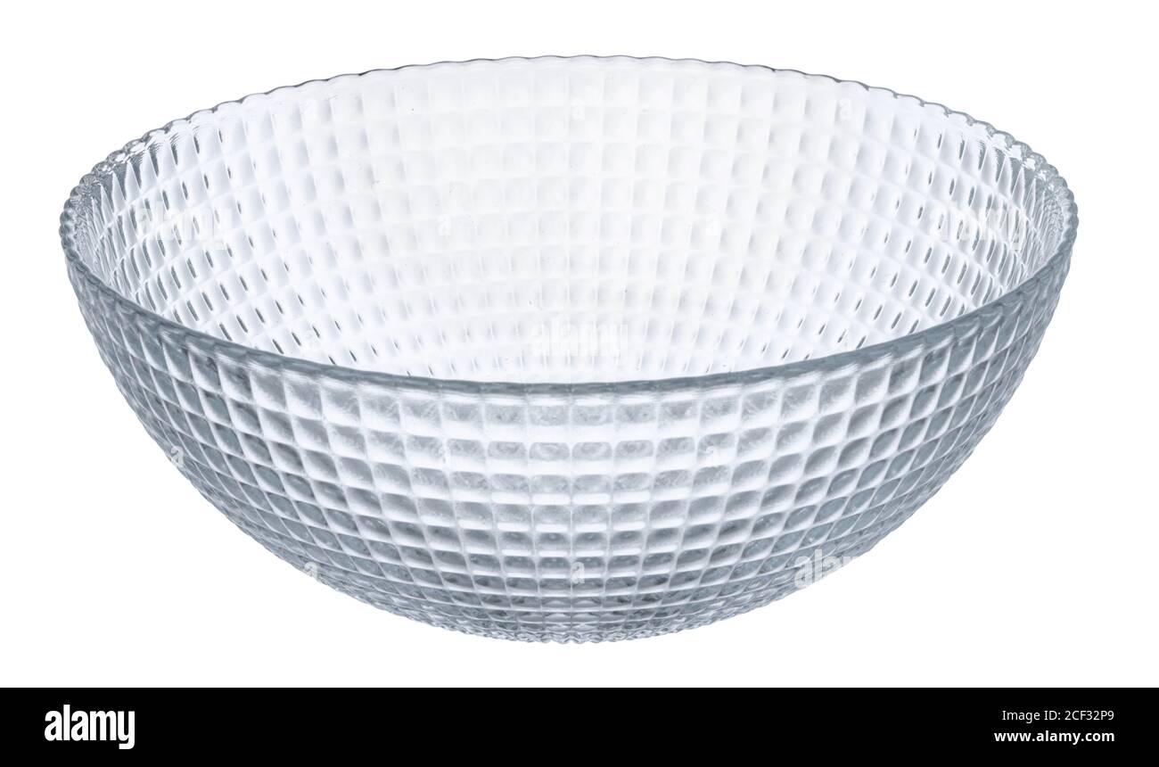 Empty glass bowl isolated on white background Stock Photo - Alamy