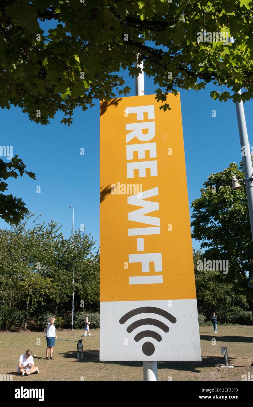 free wifi sign Stock Photo - Alamy