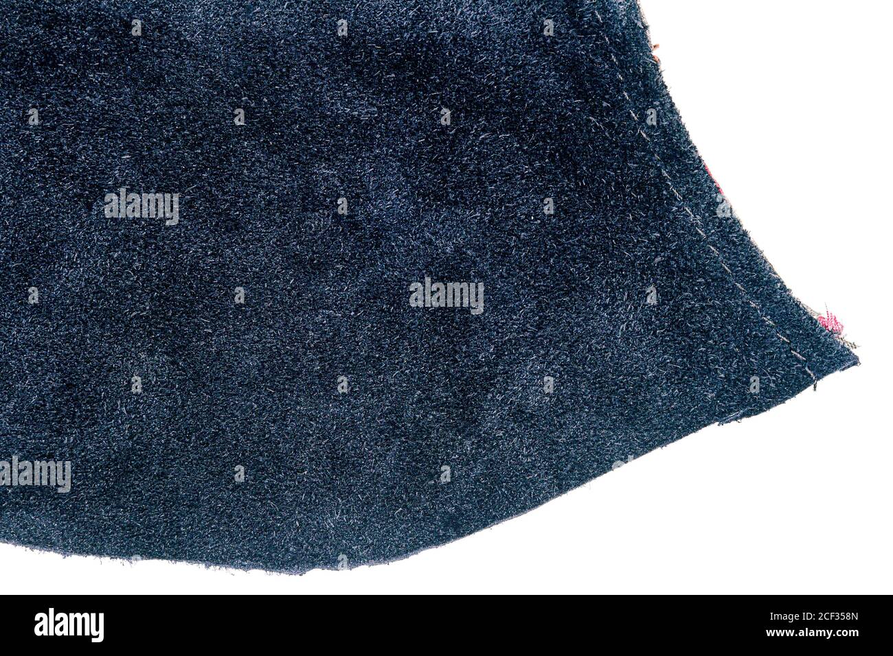 Piece of blue suede isolated on white background Stock Photo - Alamy