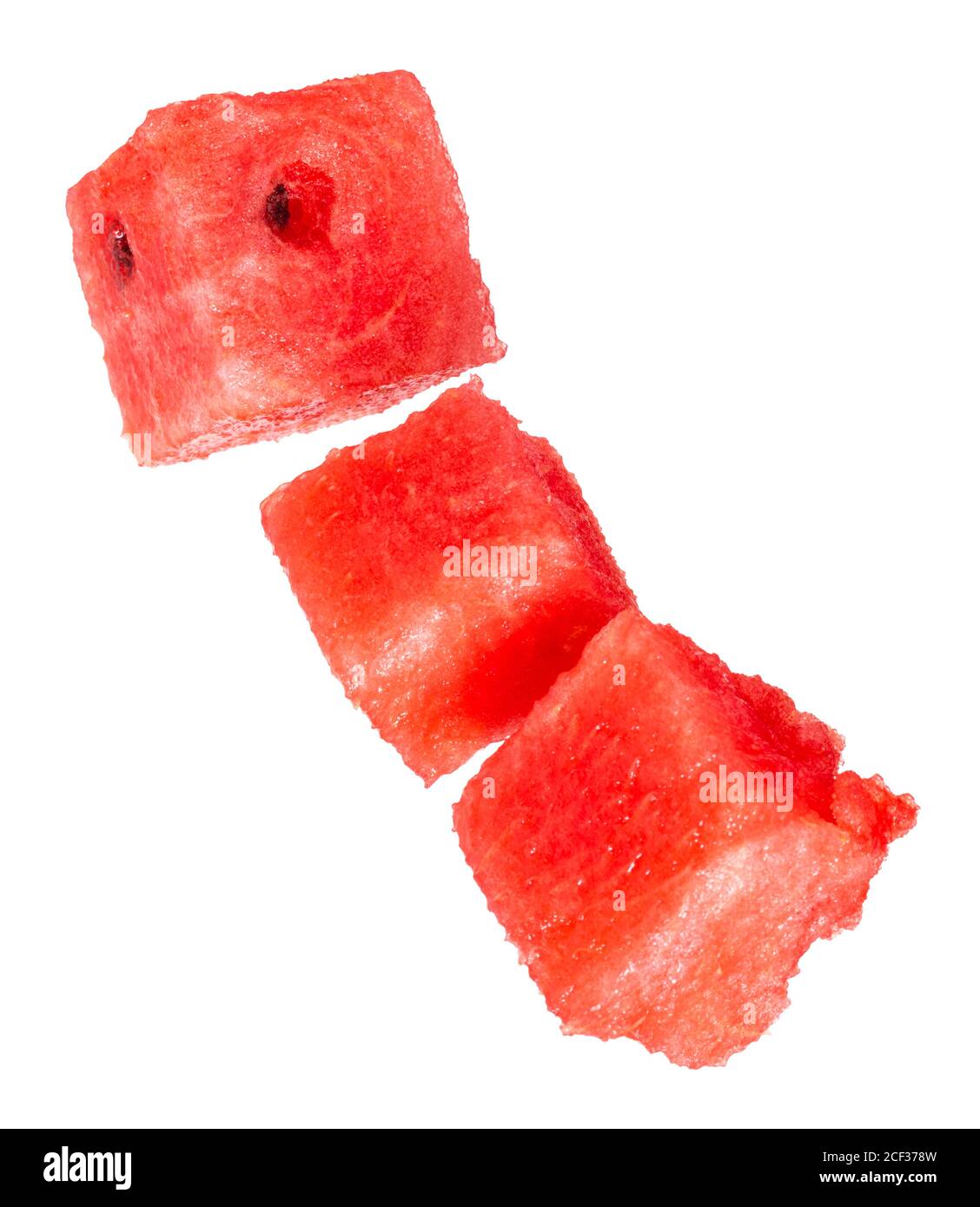 Cube of watermelon isolated on a white background. With clipping path ...