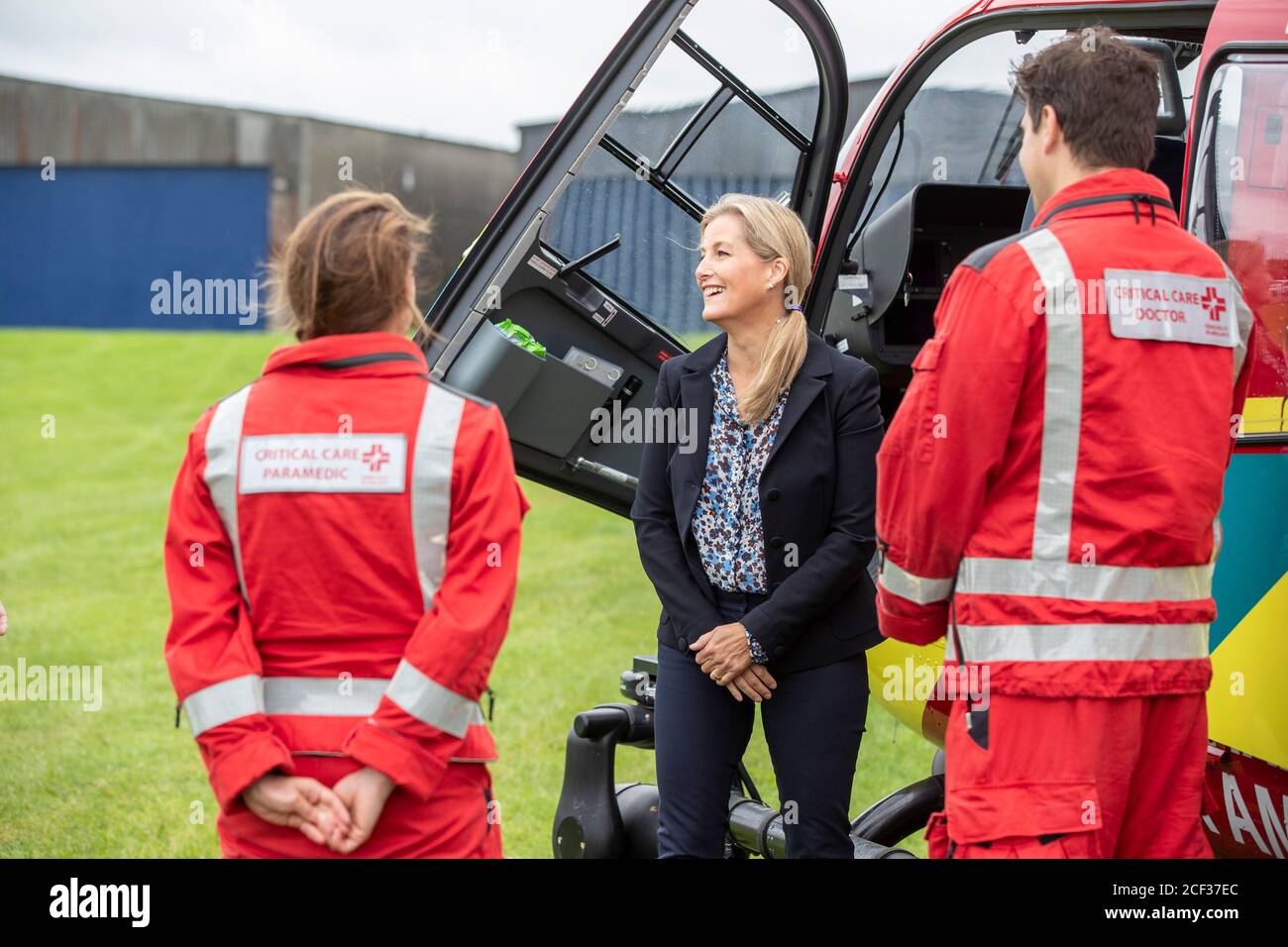 The Countess of Wessex (centre) speaks with Paramedic Hannah Hirst and ...