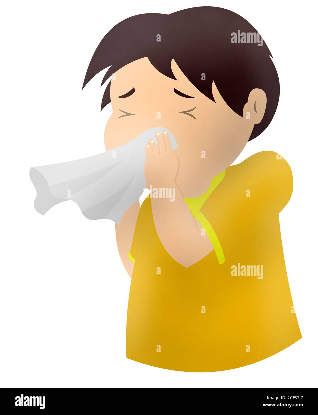 Boy cough cartoon illustration hi-res stock photography and images - Alamy