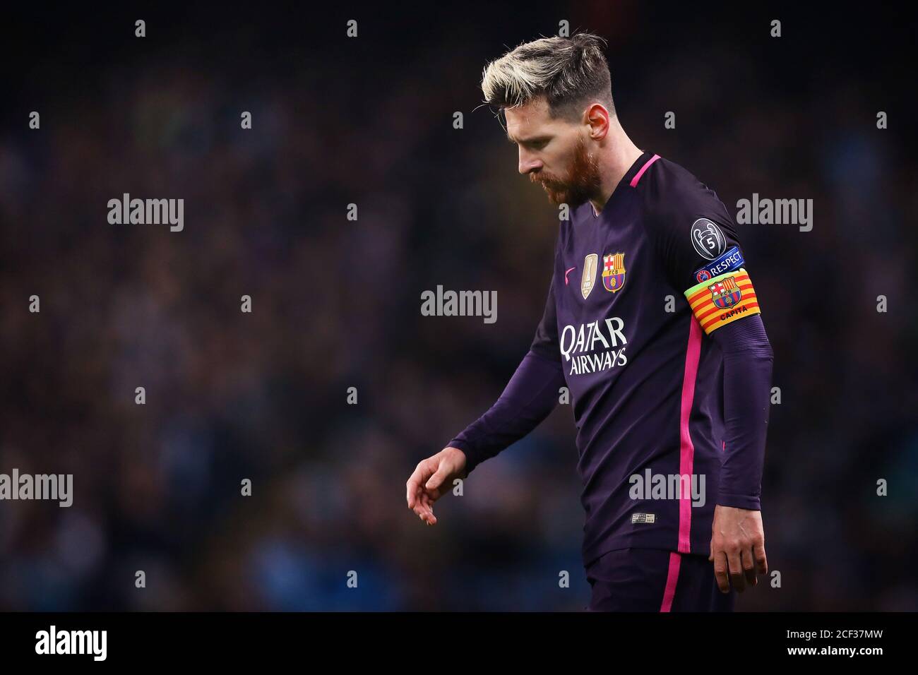Lionel Messi of Barcelona - Manchester City v Barcelona, UEFA Champions ...