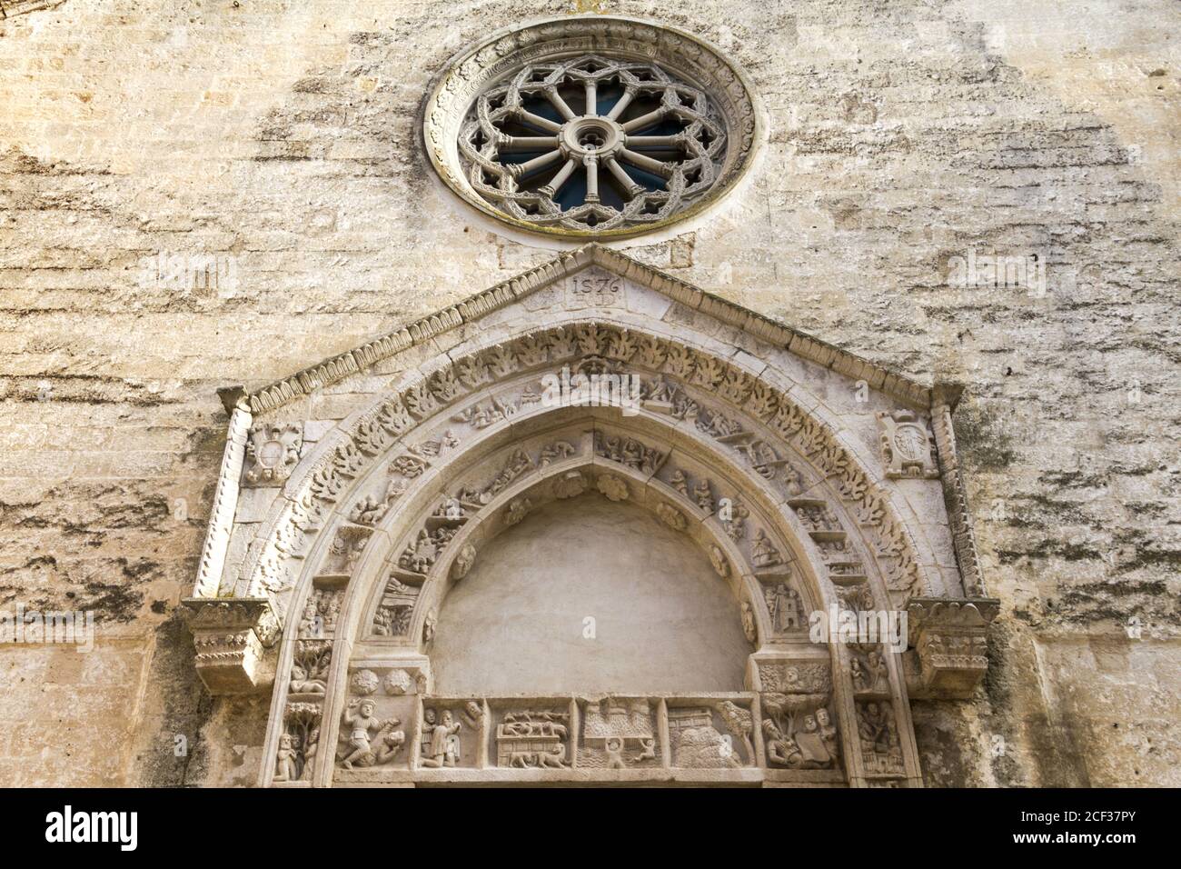 Medieval Roman architecture of an old building facade in Italy Stock ...