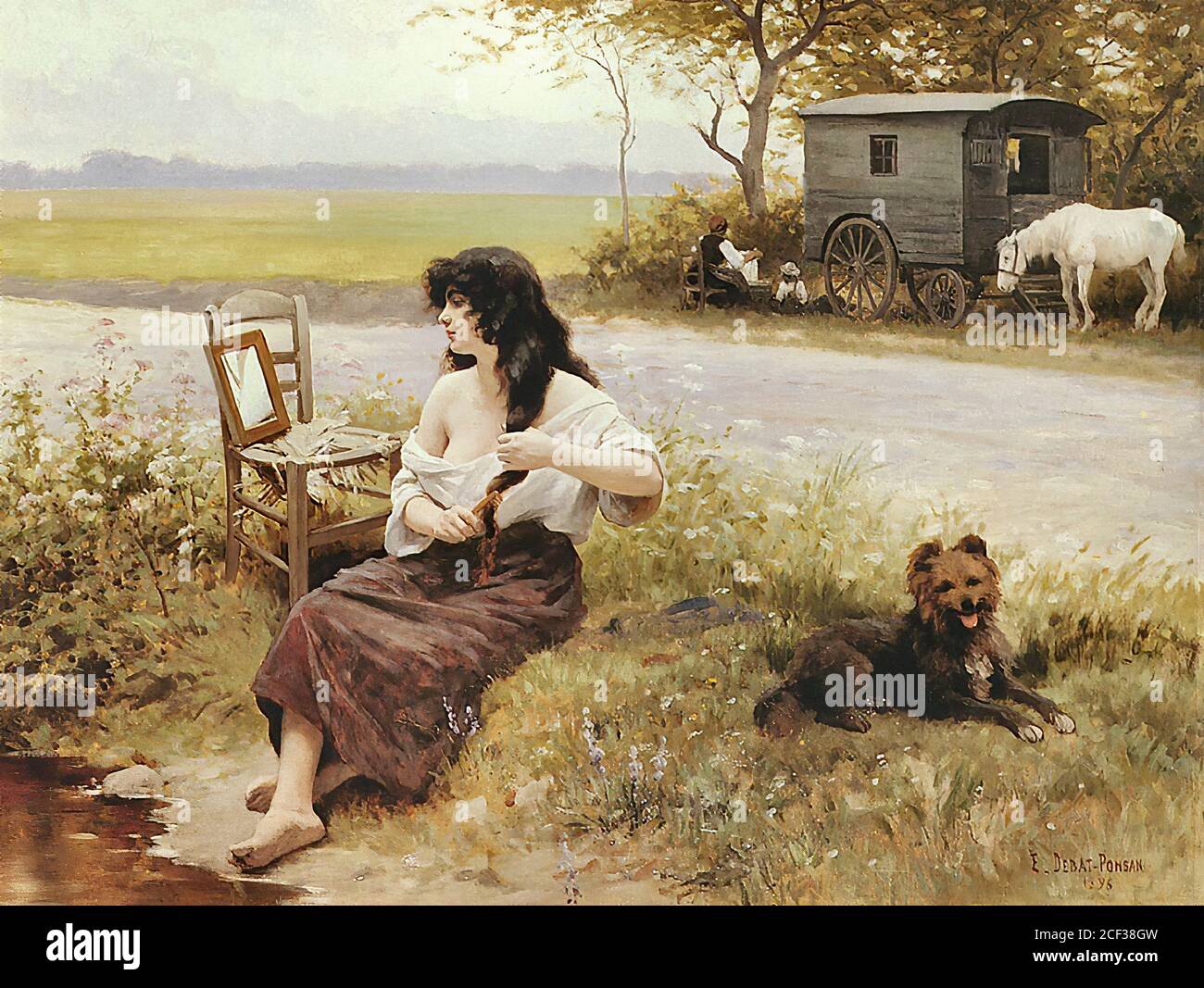 Debat-Ponsan Edouard Bernard - La Gitane a La Toilette - French School ...