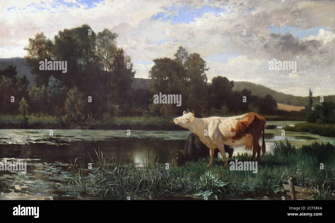 Debat-Ponsan Edouard Bernard - Les Vaches - French School - 19th ...