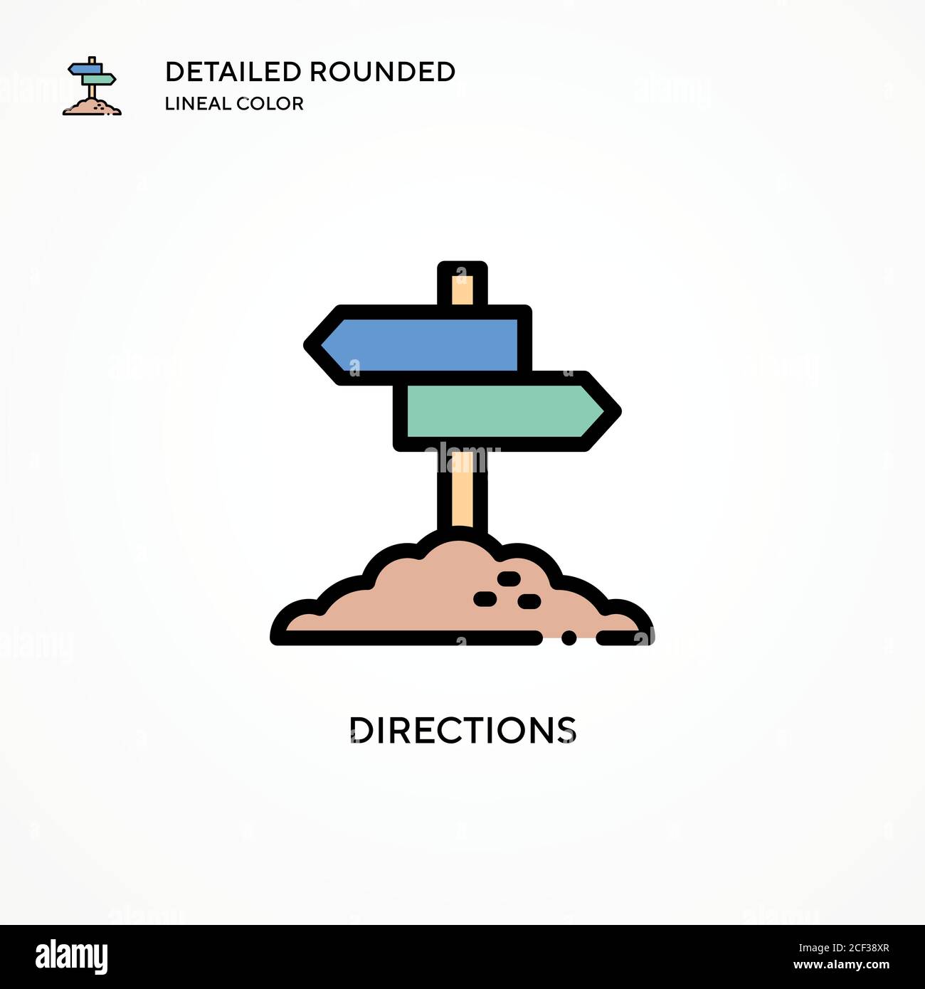 Directions vector icon. Modern vector illustration concepts. Easy to ...