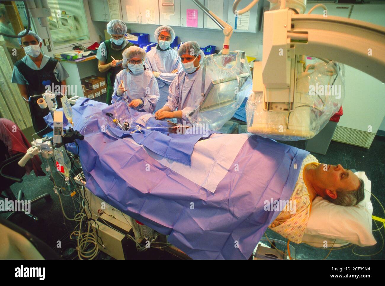 MARYLAND, USA, 1995 - Coronary intervention procedure, in hospital ...