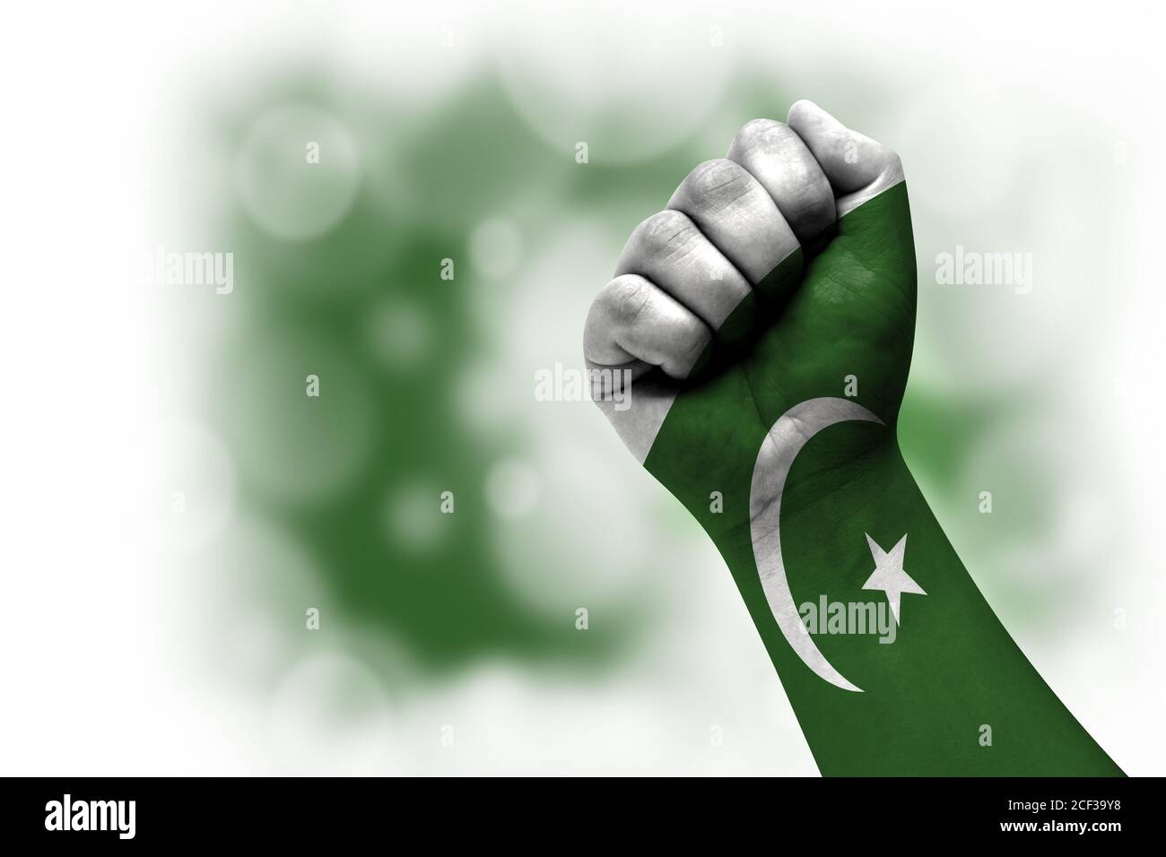 Flag of Pakistan painted on male fist, strength,power,concept of ...