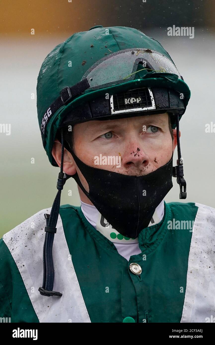 Jockey Jamie Spencer after the Shadwell Dick Poole Fillies' Stakes ...