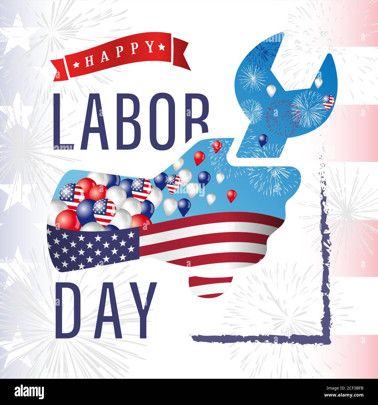 Happy Labor Day USA creative square banner. Isolated abstract graphic ...