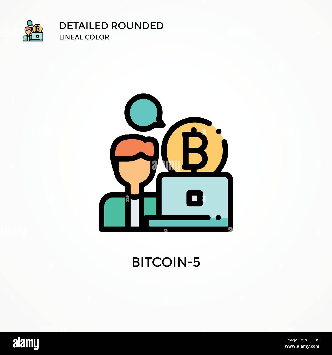 Bitcoin-5 vector icon. Modern vector illustration concepts. Easy to ...