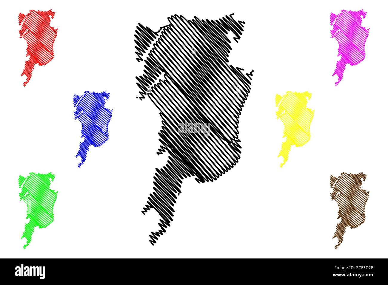 Mumbai City (Republic of India, Maharashtra State) map vector ...