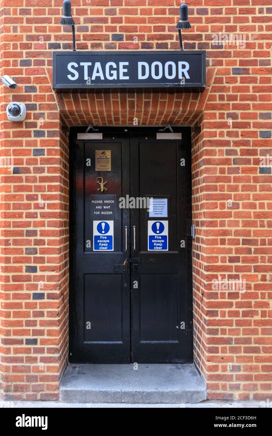 Stage door, West End Theatre artists' entrance, Covent Garden, London ...