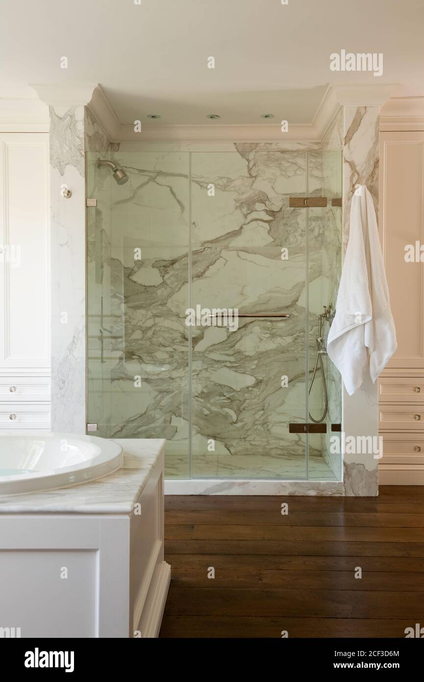 Marble shower cubicle Stock Photo - Alamy