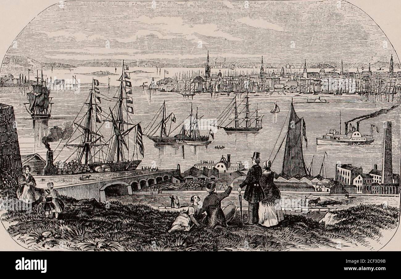 New York City from Brooklyn Heights, circa 1850 Stock Photo - Alamy