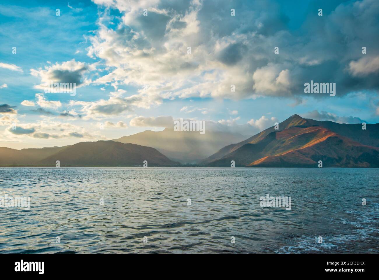 Scenic mountains of Zambales in the Philippines viewed from the shore ...
