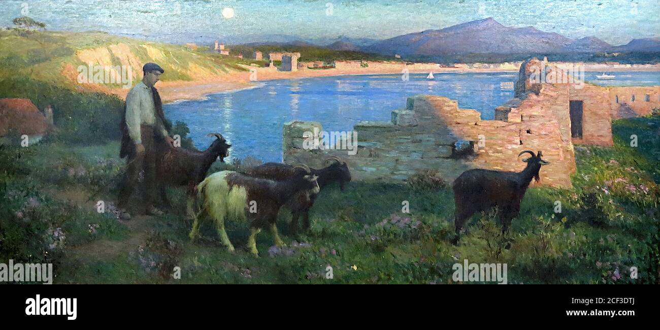 Deluc Gabriel - Le Chevrier - French School - 19th Century Stock Photo ...