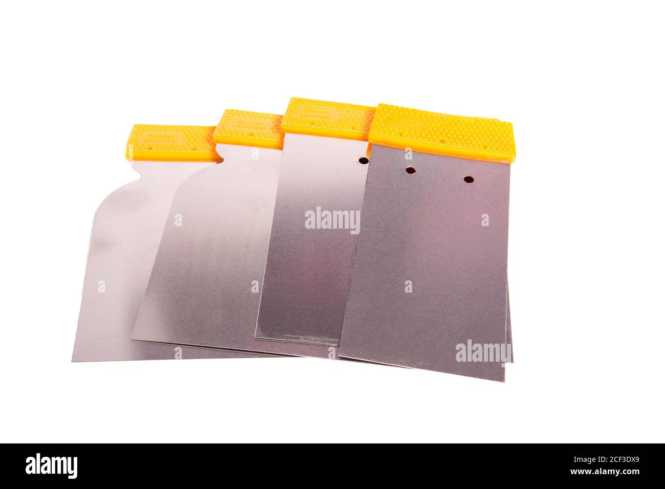 Steel trowel scraper with rubber handle. Construction putty knife ...