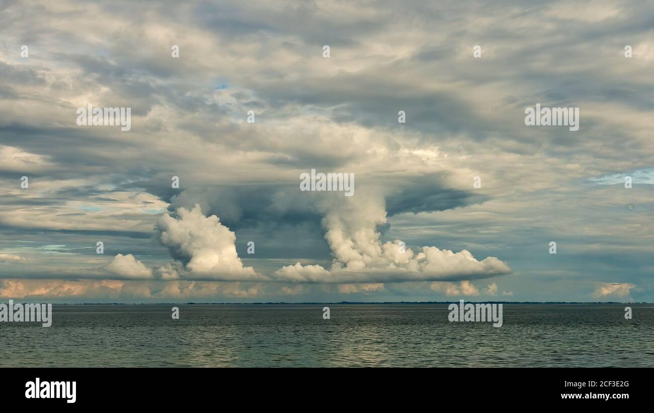 Thunder Clouds over the ocean. Can be used as background Stock Photo ...