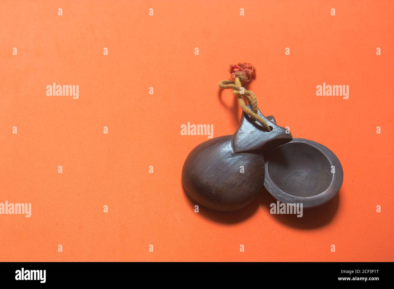 Wooden castanets typical of Spanish music, such as flamenco, las jotas ...