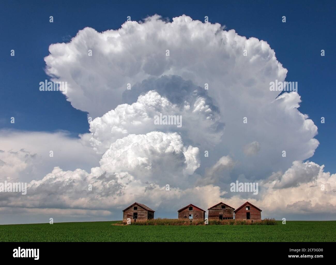Storm Building over old Buildings Stock Photo - Alamy