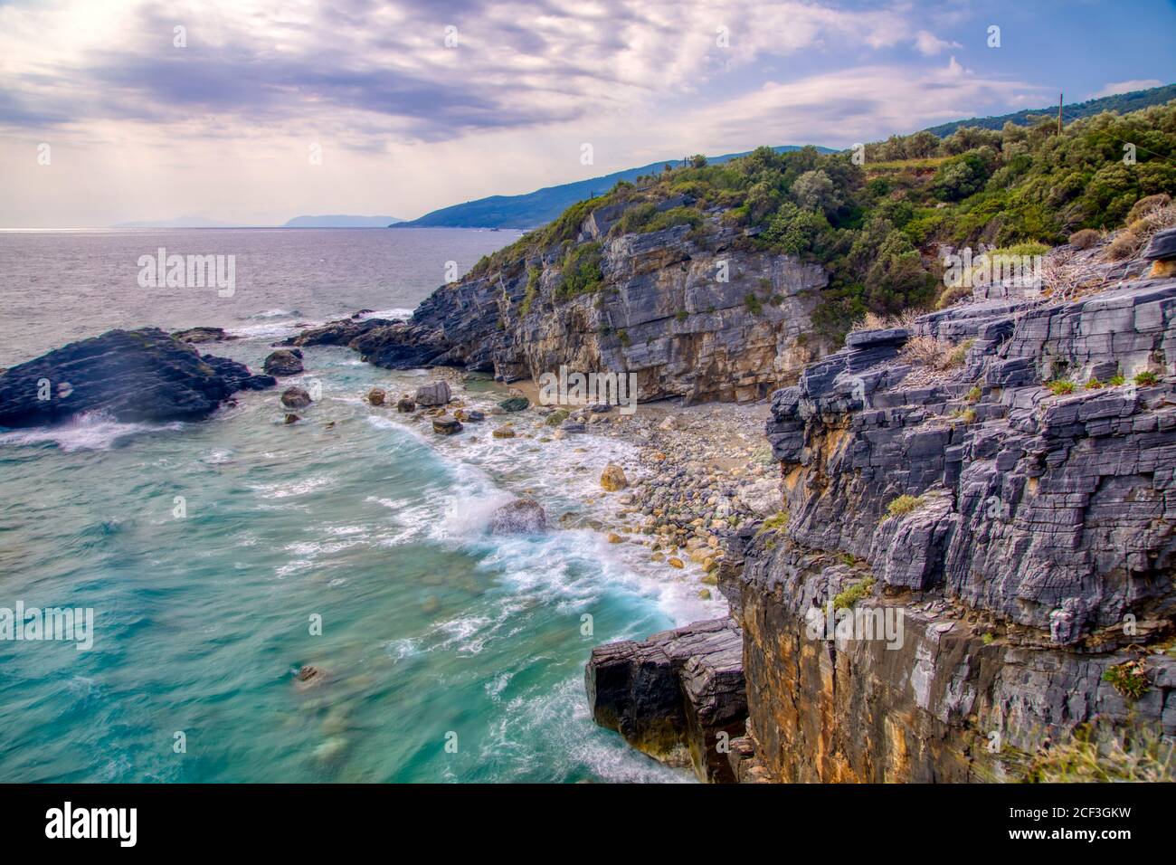 Beach mylopotamos pilio greece mediterranean hi-res stock photography ...