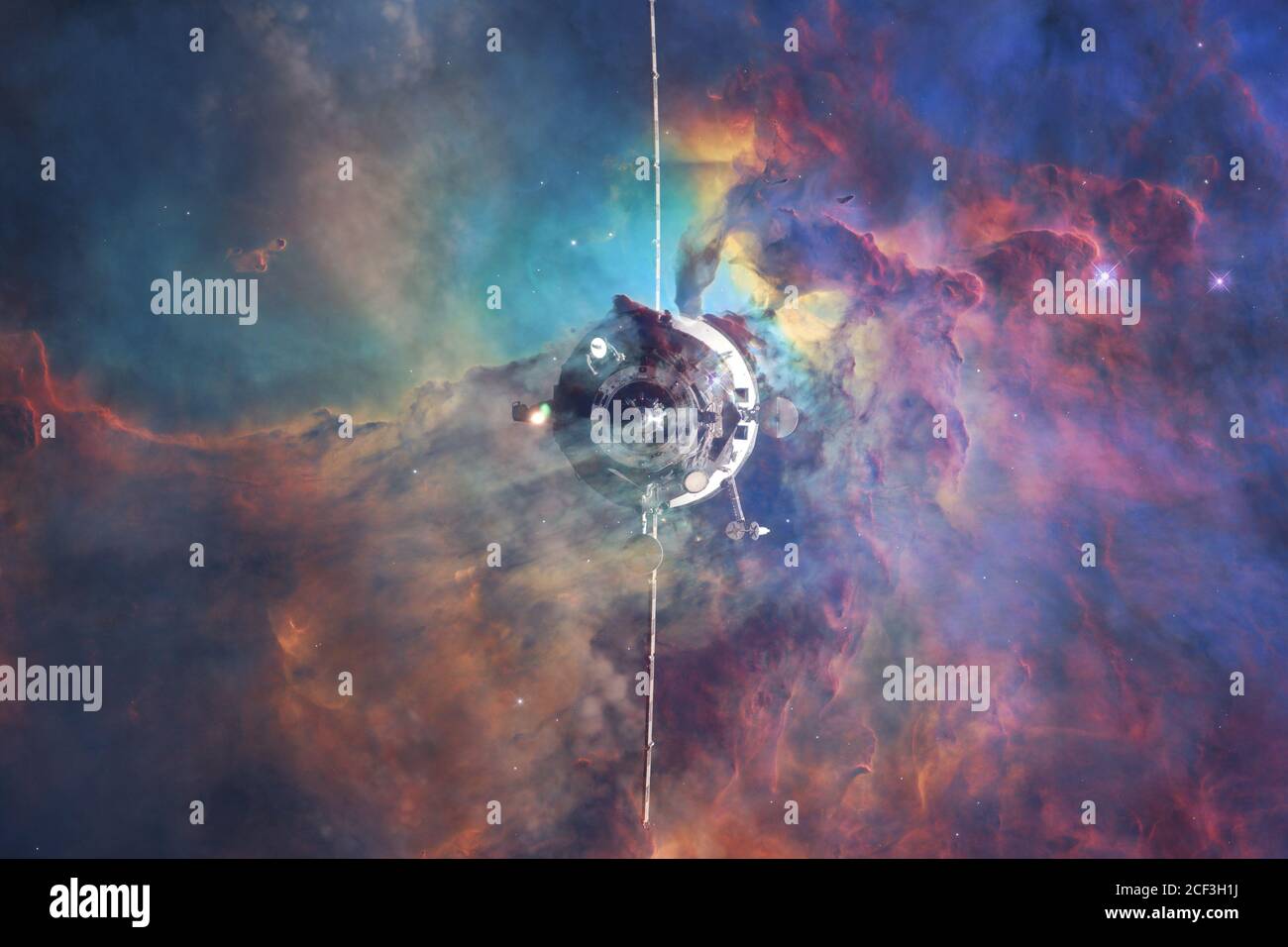 Spacecraft launch into space. Cosmos art. Elements of this image ...