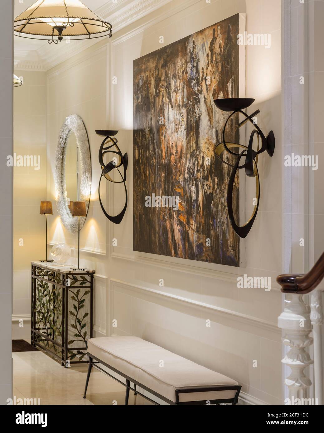 Painting between matching lights Stock Photo - Alamy