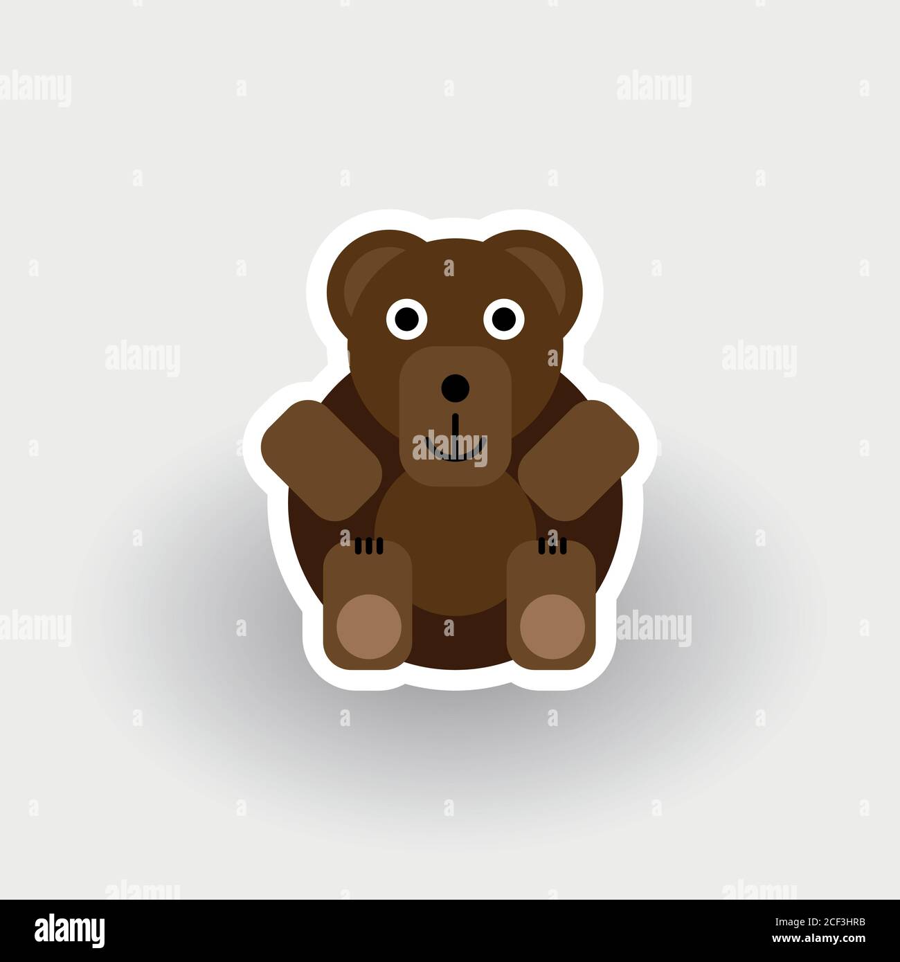Happy Bear - funny cartoon animal. Children character. Simple vector ...