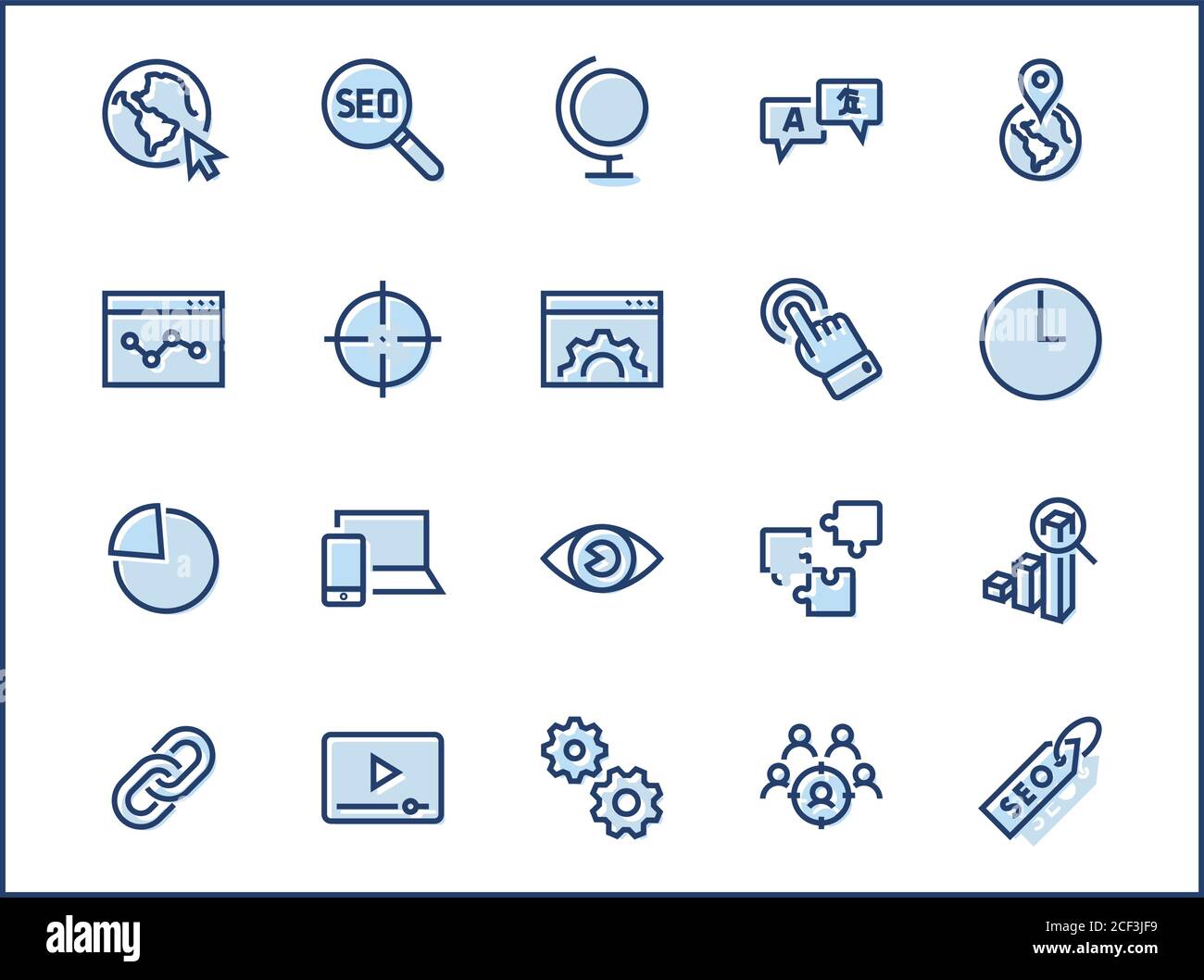 Set of SEO Related Vector Line Icons. Contains such Symbols as Web icon ...