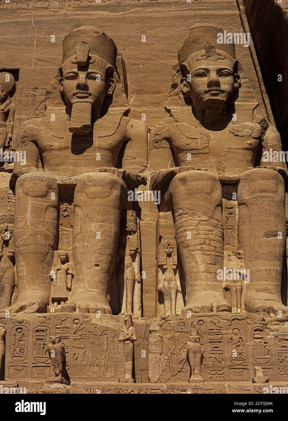 Two of four stone colossi of long-ruling 19th Dynasty New Kingdom ...