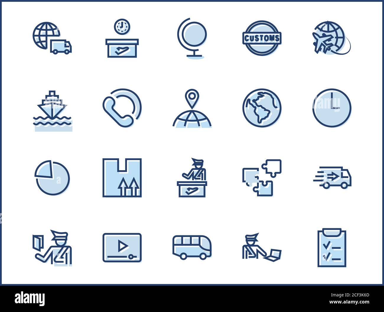 International Customs Day Set Line Vector Icons. Editable Stroke. 32x32 ...