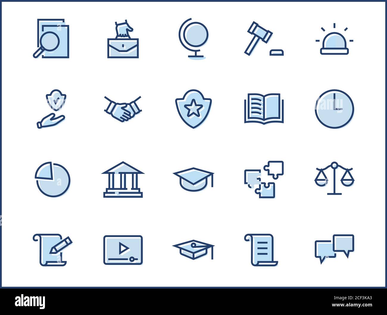 Set of Law and justice Vector Line Icons. Contains such Icons as weapon ...