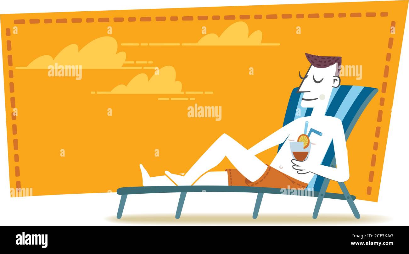 Male sunbathing on a Stock Vector Images - Alamy
