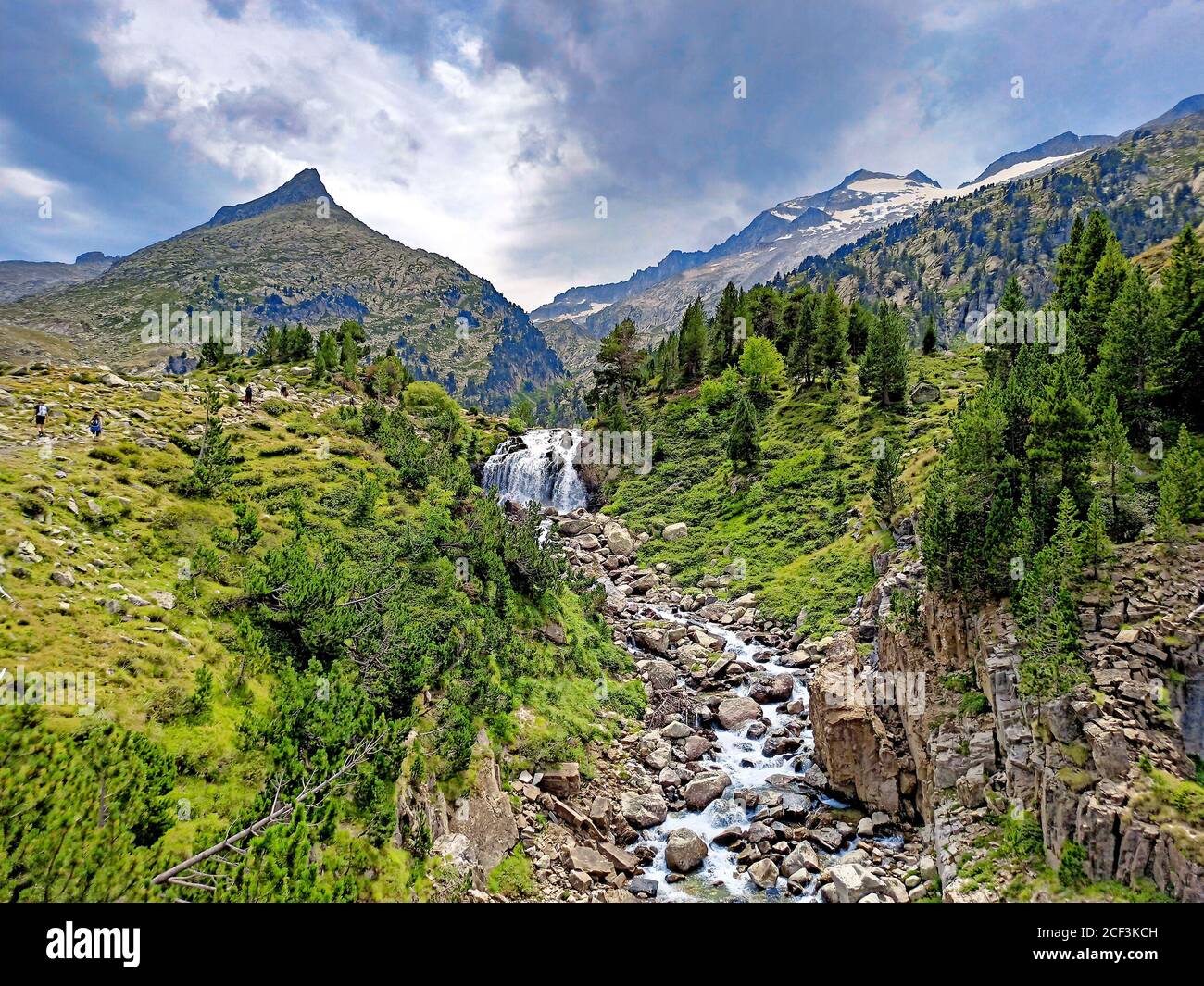 Beautiful nature landscape of mountains, valleys, lakes and water fall ...