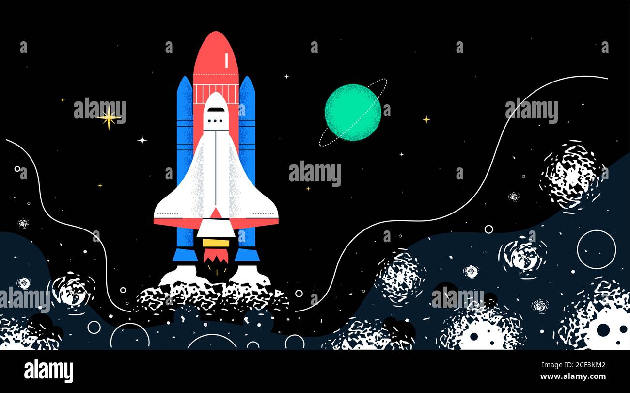 Outer space - colorful flat design style illustration Stock Vector ...