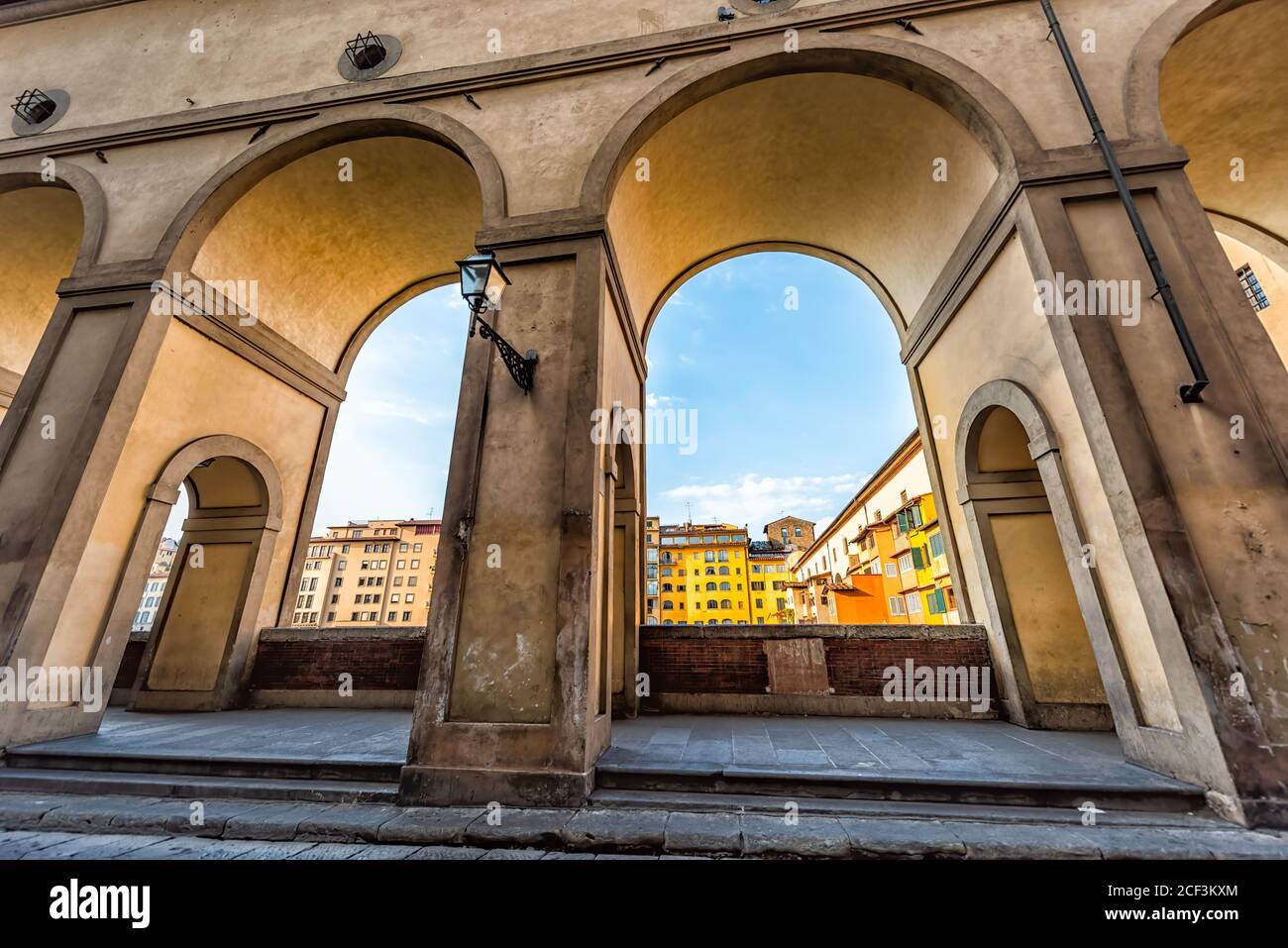 Florence, Italy orange yellow colorful buildings on street called ...