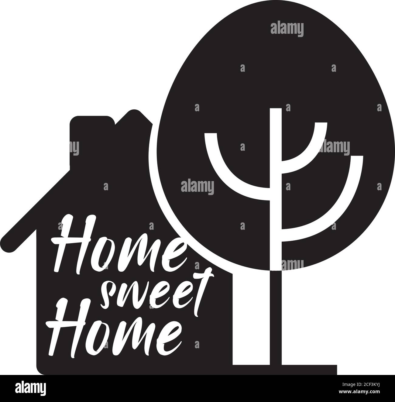 Real Estate logo and HOME SWEET HOME. Vector outline Icon Stock Vector ...