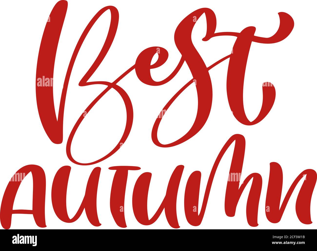 Best Autumn red vector calligraphy text. Hand drawn fall lettering ...