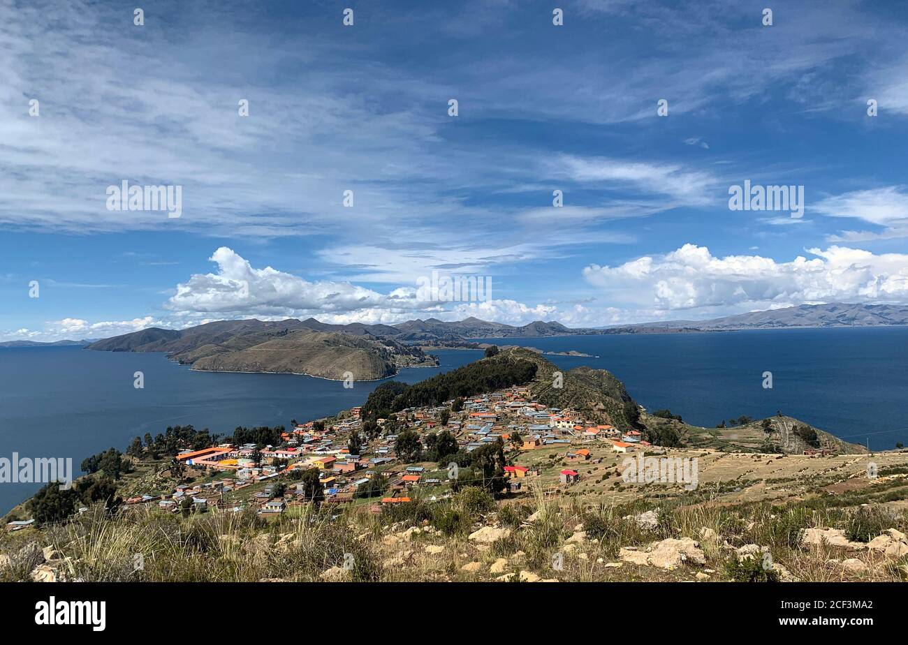 Island Isla del Sol in Bolivia, South America. Lake Titicaca, bolivian ...