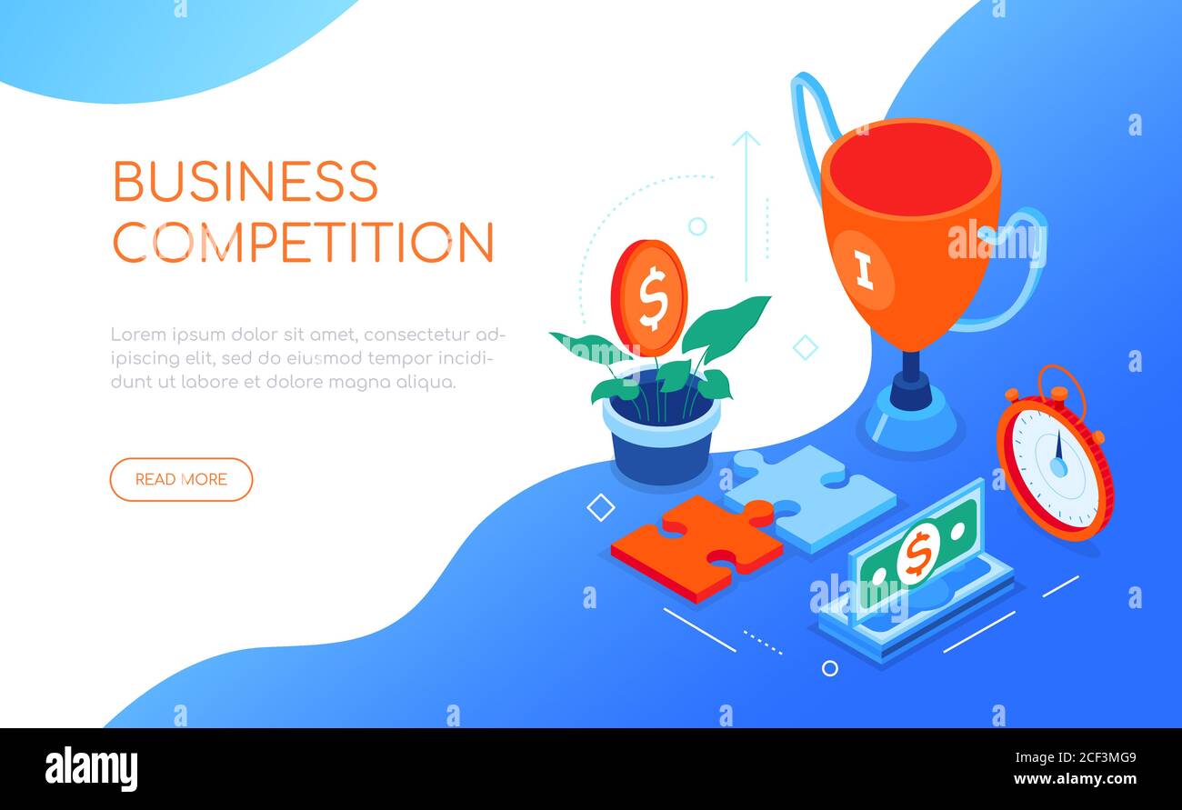 Business competition - modern colorful isometric web banner Stock ...