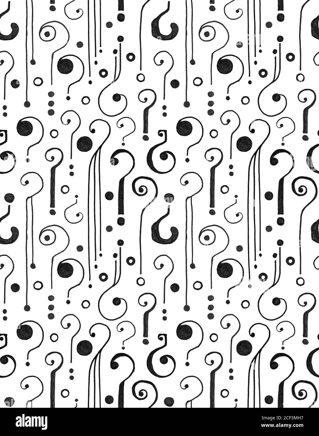 Question Marks Vector Seamless Pattern Hand Drawn Doodle
