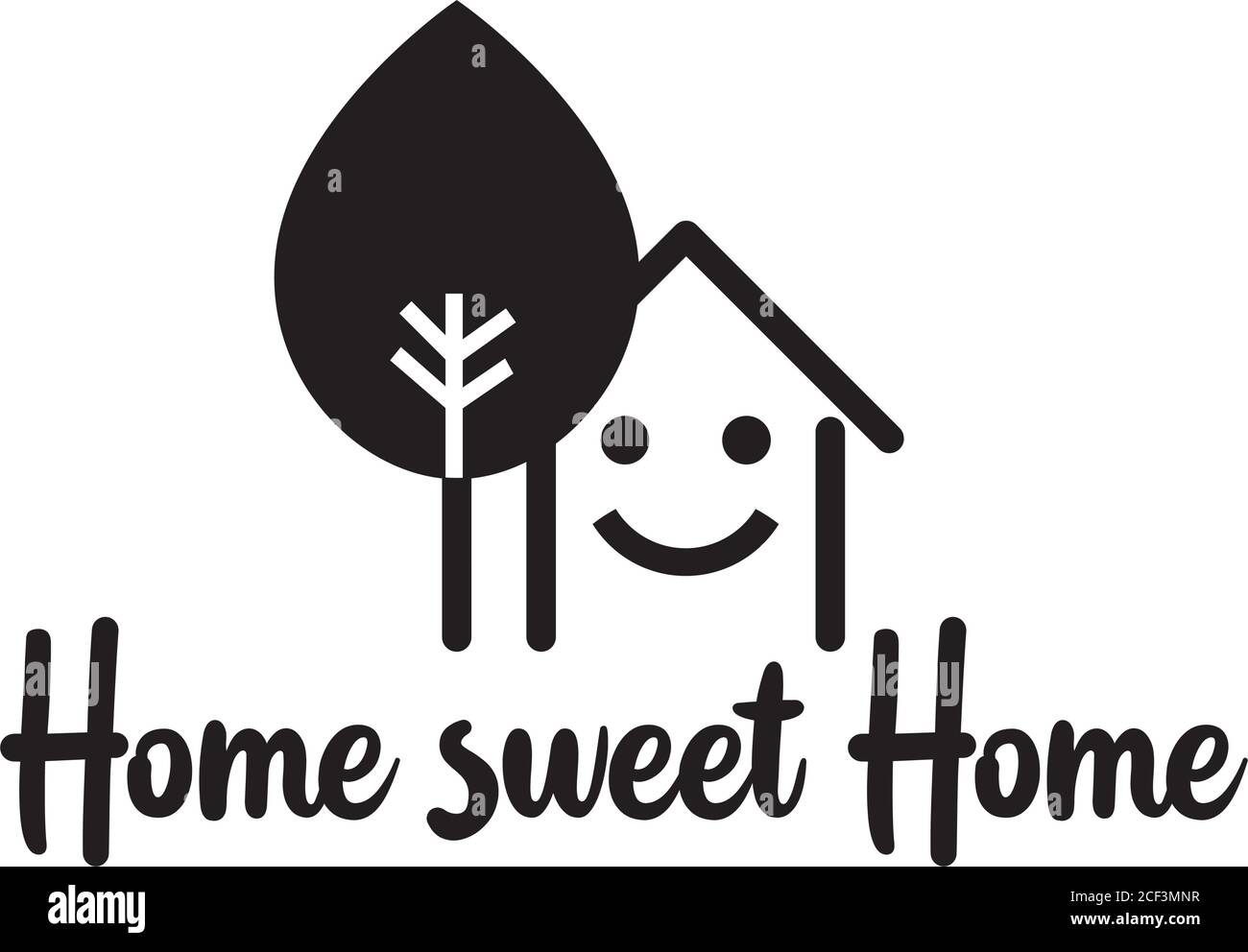 Real Estate logo and HOME SWEET HOME. Vector outline Icon Stock Vector ...